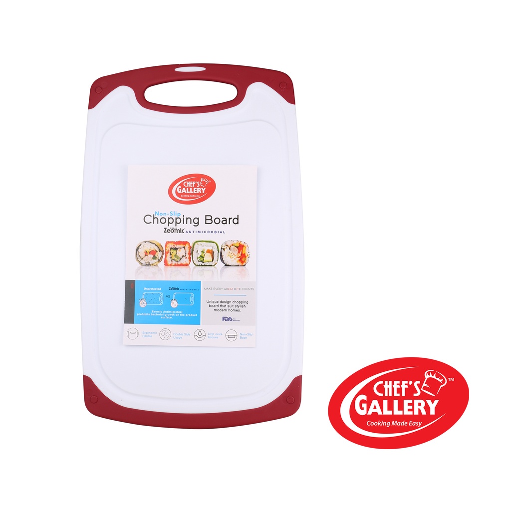 Chef's Gallery Non-Slip Chopping Board | Large | Zeomic Antimicrobial ...