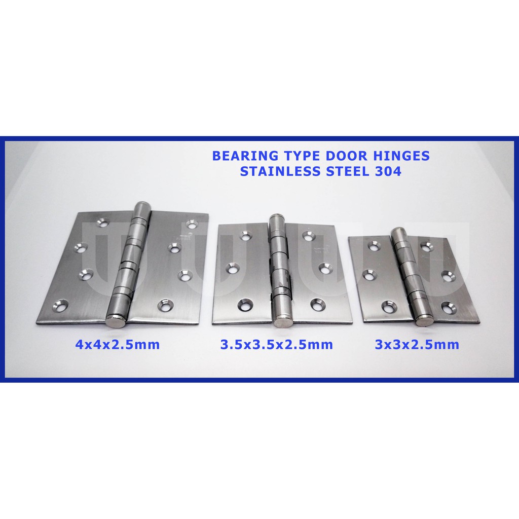 2pcs STAINLESS BEARING TYPE DOOR HINGES 3x3, 3.5x3.5, 4x4. 2.5mmThick Heavy Duty | Shopee ...