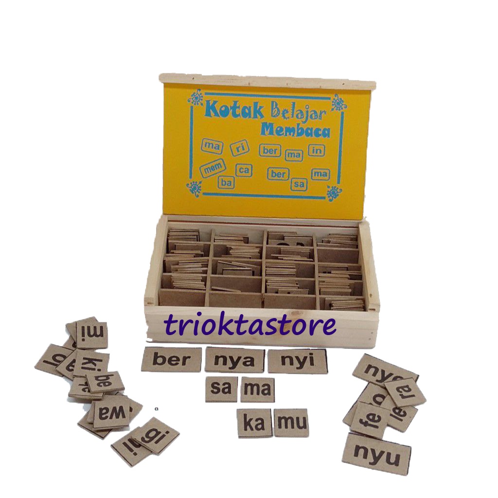 KAYU Learning Box Reading Tools Spelling Words Wooden Toys Educational ...