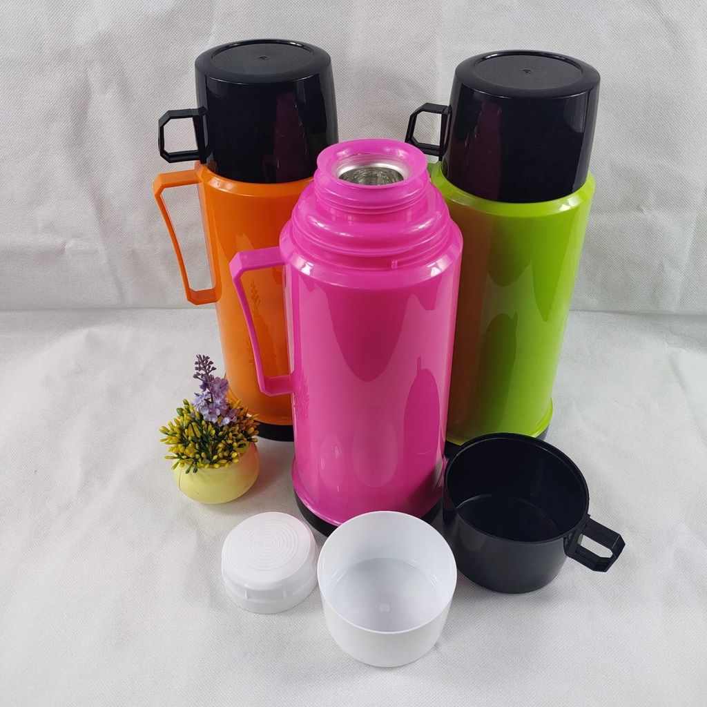 PLASTIC THERMOS POT / PLASTIC VACUUM FLASK DOUBLE CUPS / FULLY ...