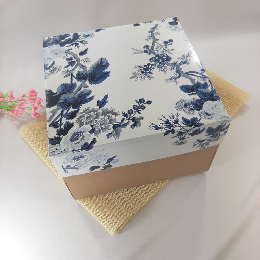 Gif Box Blue Flower Cake Gift Box Cake Packaging Box Hampers Gift Box ...