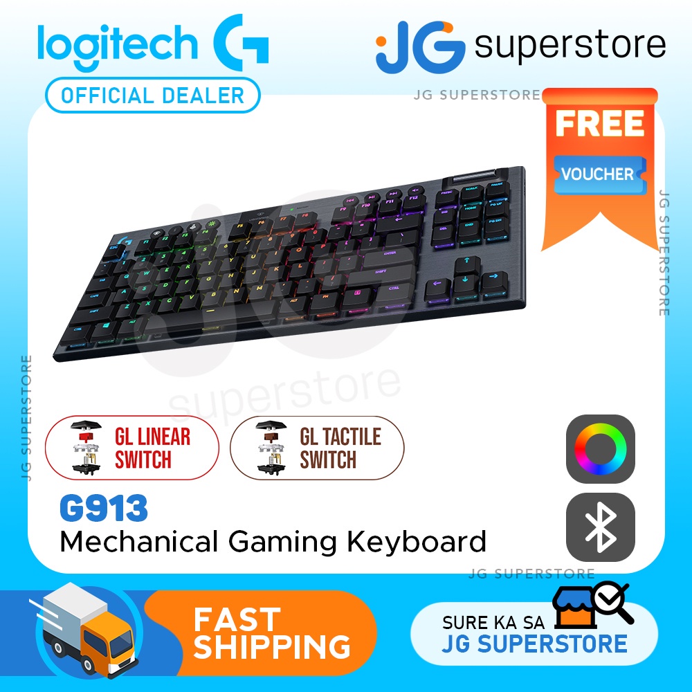 Logitech G913 TKL LIGHTSPEED RGB Wireless Mechanical Gaming Keyboard ...