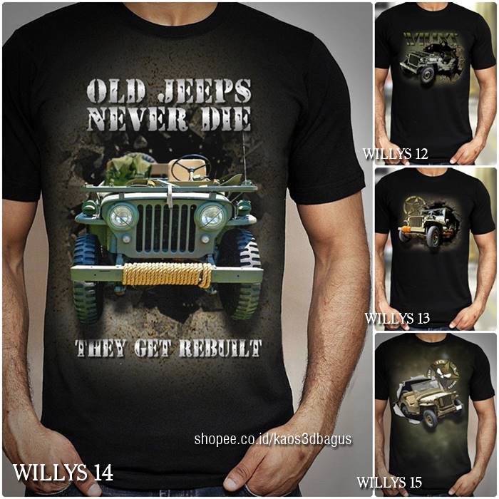 Jeep WILLYS American JEEP T-Shirt OFFROAD JEEP Classic PREMIUM Distro ...