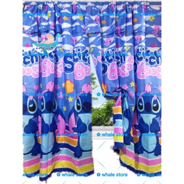 Curtain Lilo&Stitch Stitch Size 48×71 Inches New Design | Shopee ...