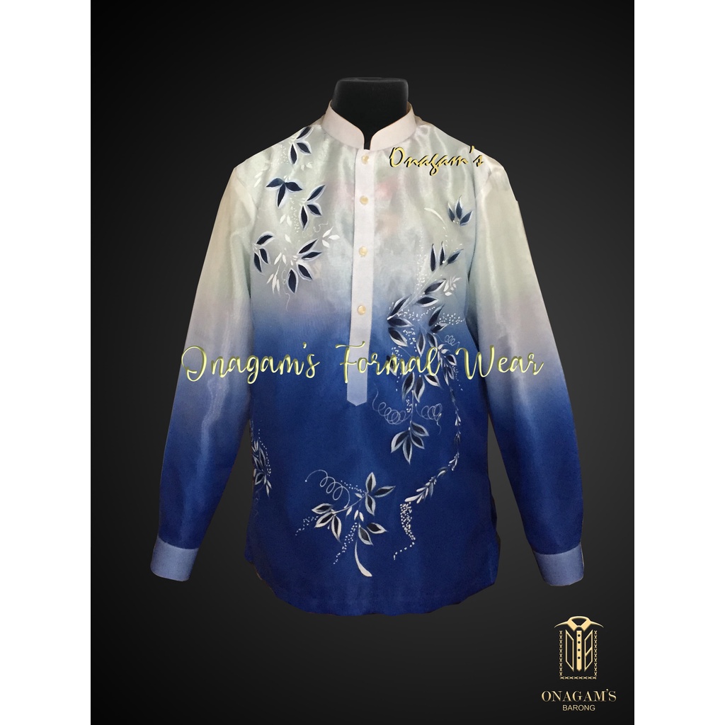 Hand painted barong tagalog (many design just drop a message) | Shopee ...