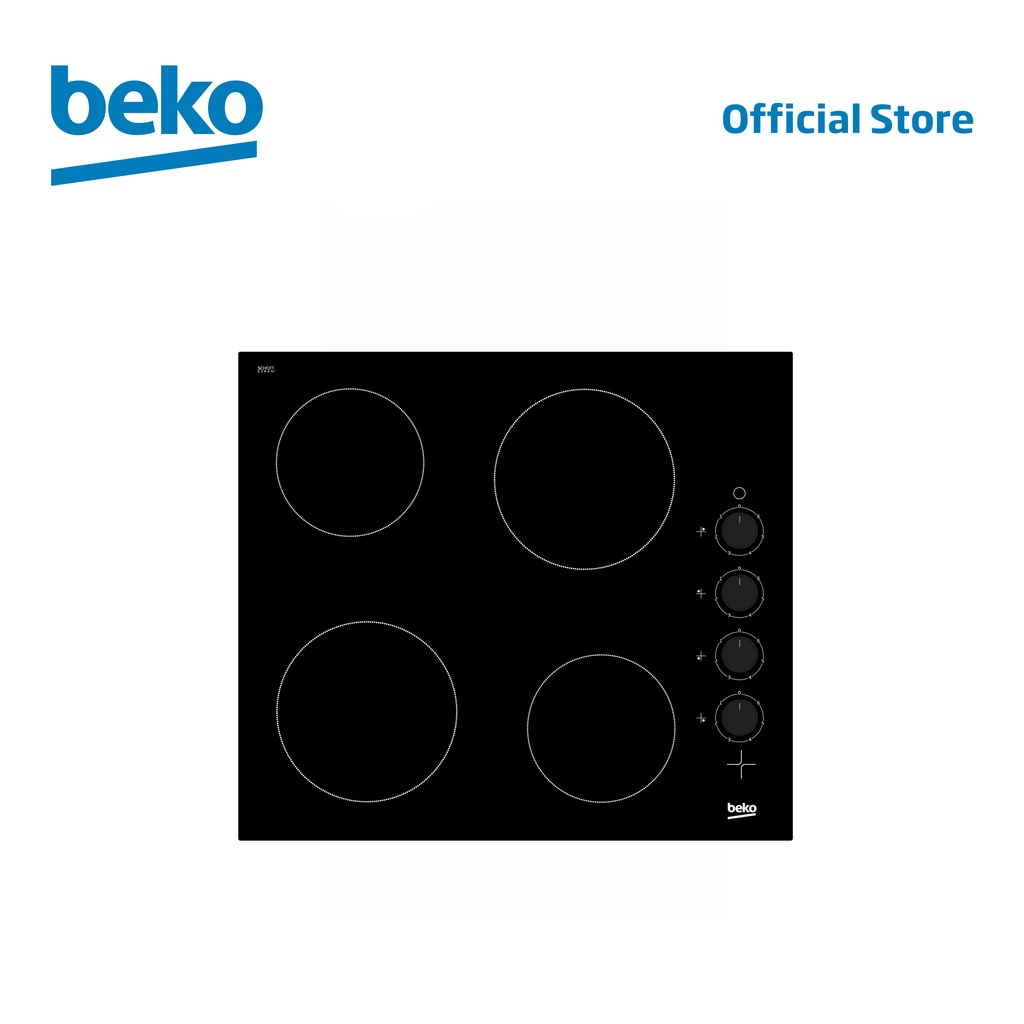 Beko Built-In Hob 60cm 4 Vitroceramic Glass Burner Plate HIC64100 ...