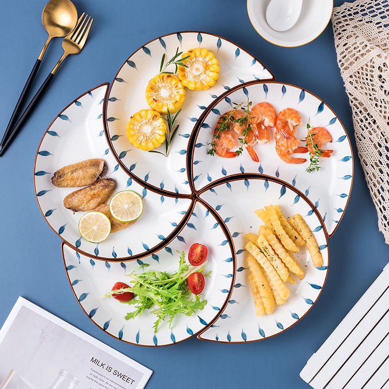 Net red platter set combination plate creative home ceramic round table ...