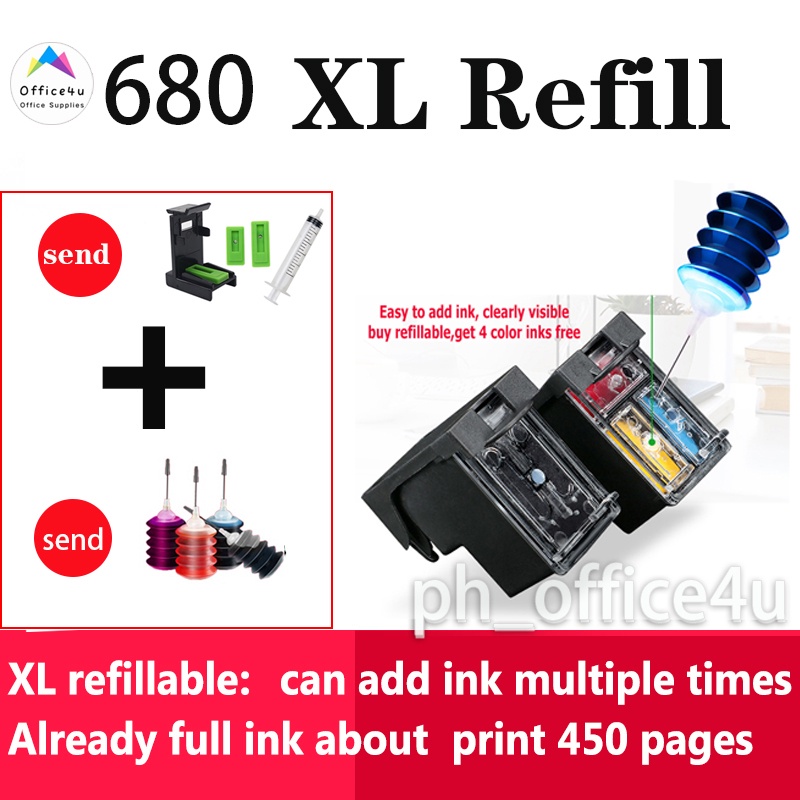 HP 680XL ink HP680XL cartridge For HP 4538 4678 2600 3635 3636 5000 ...