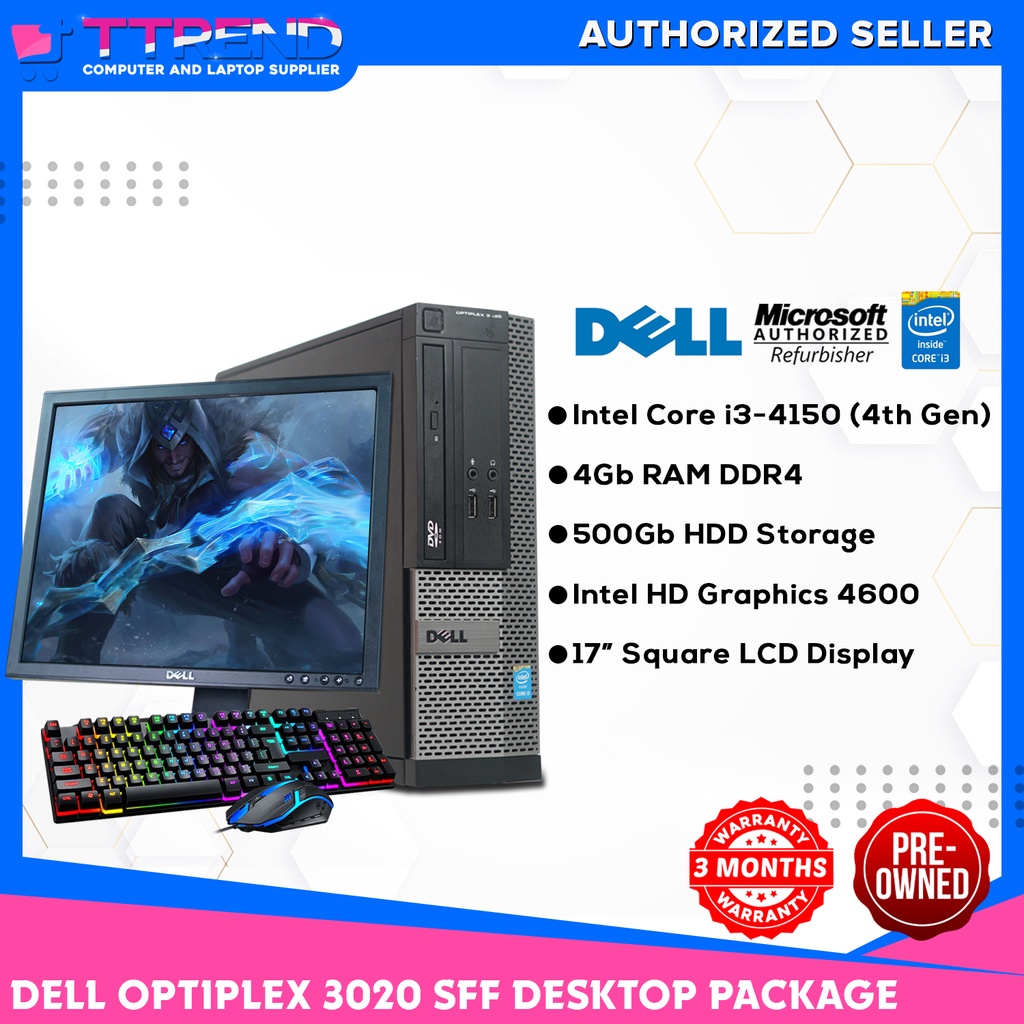Dell Optiplex 790 7010 3020 SFF Slim Desktop PC Package 17" Monitor ...