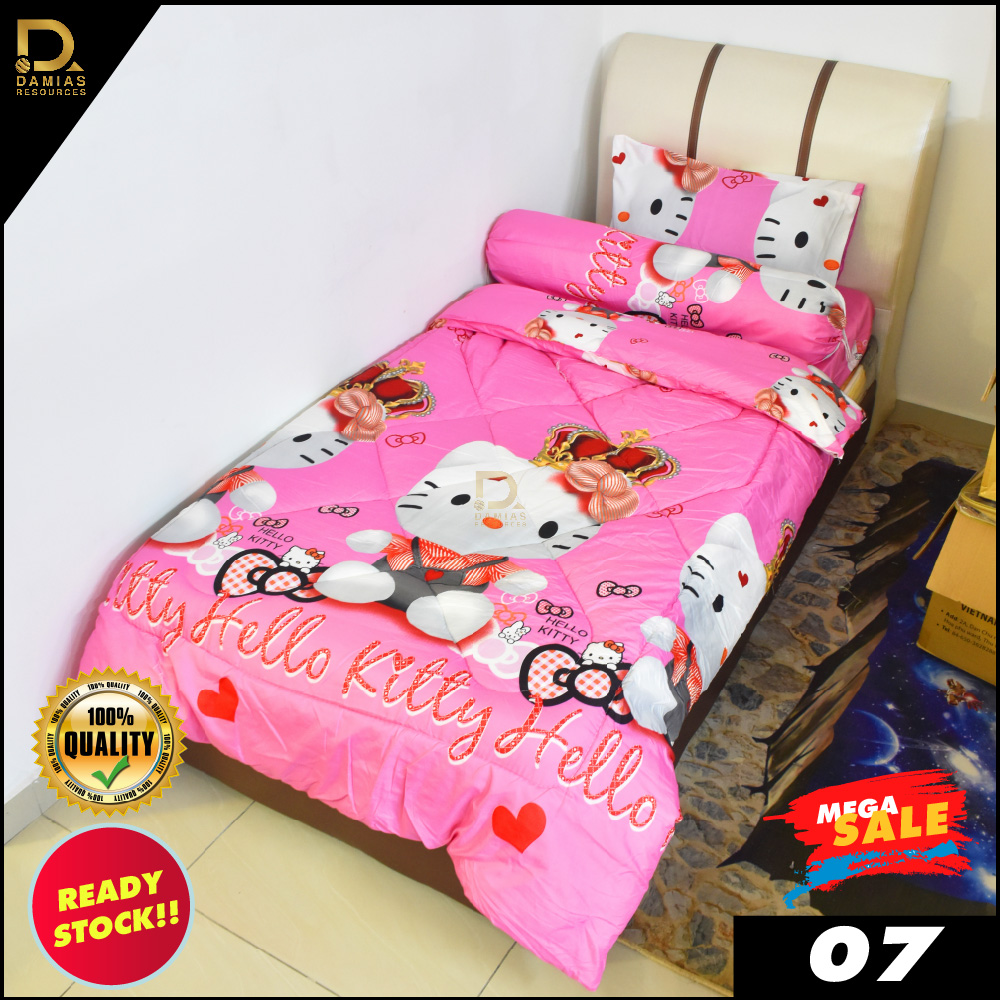 Cadar Kaliber Kartun Cartoon Cadar Bujang Single / Super Single set 5 ...