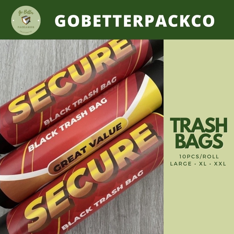 Trash / Garbage Bag - Secure Brand (10pcs/roll) | Shopee Philippines