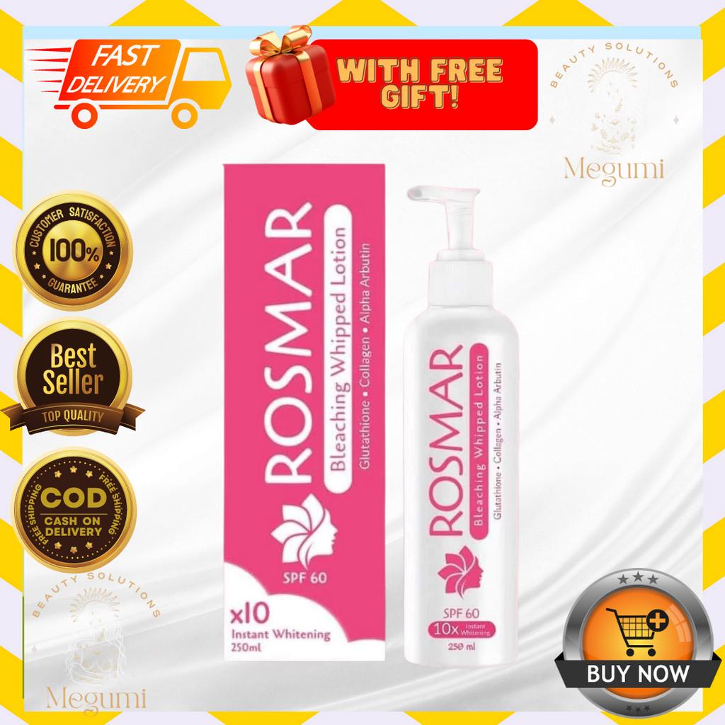 Original & Authentic Rosmar Skin Essentials Bleaching Whipped Lotion x10 Instant Whitening 250ml ...