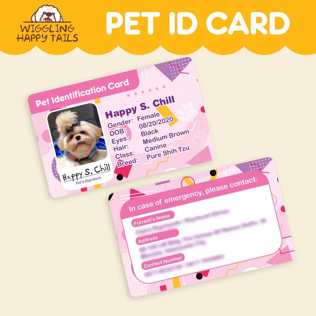 Personalized Pet ID Card for Cats and Dogs - Custom Dog and Cat ID ...