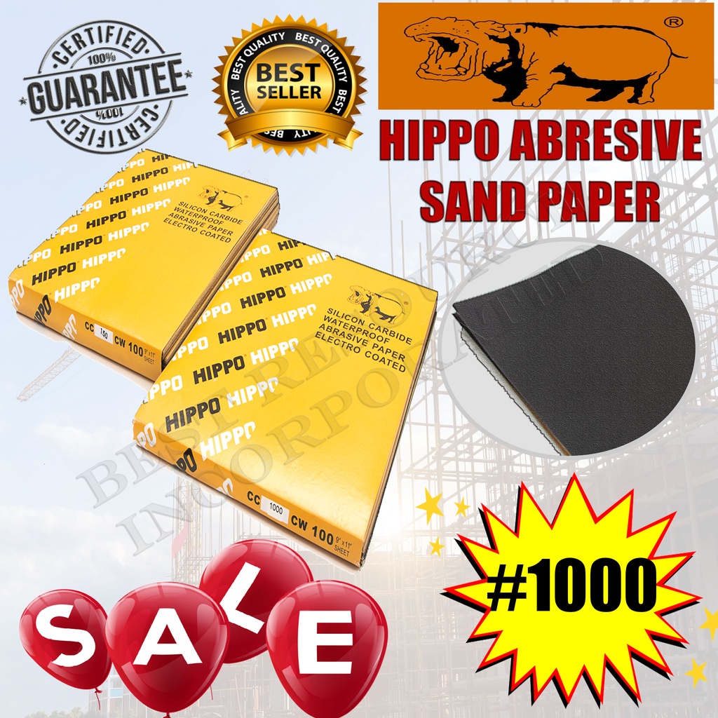 Hippo Sand Paper Grit #1000 Waterproof Sanding Paper High Quality ...
