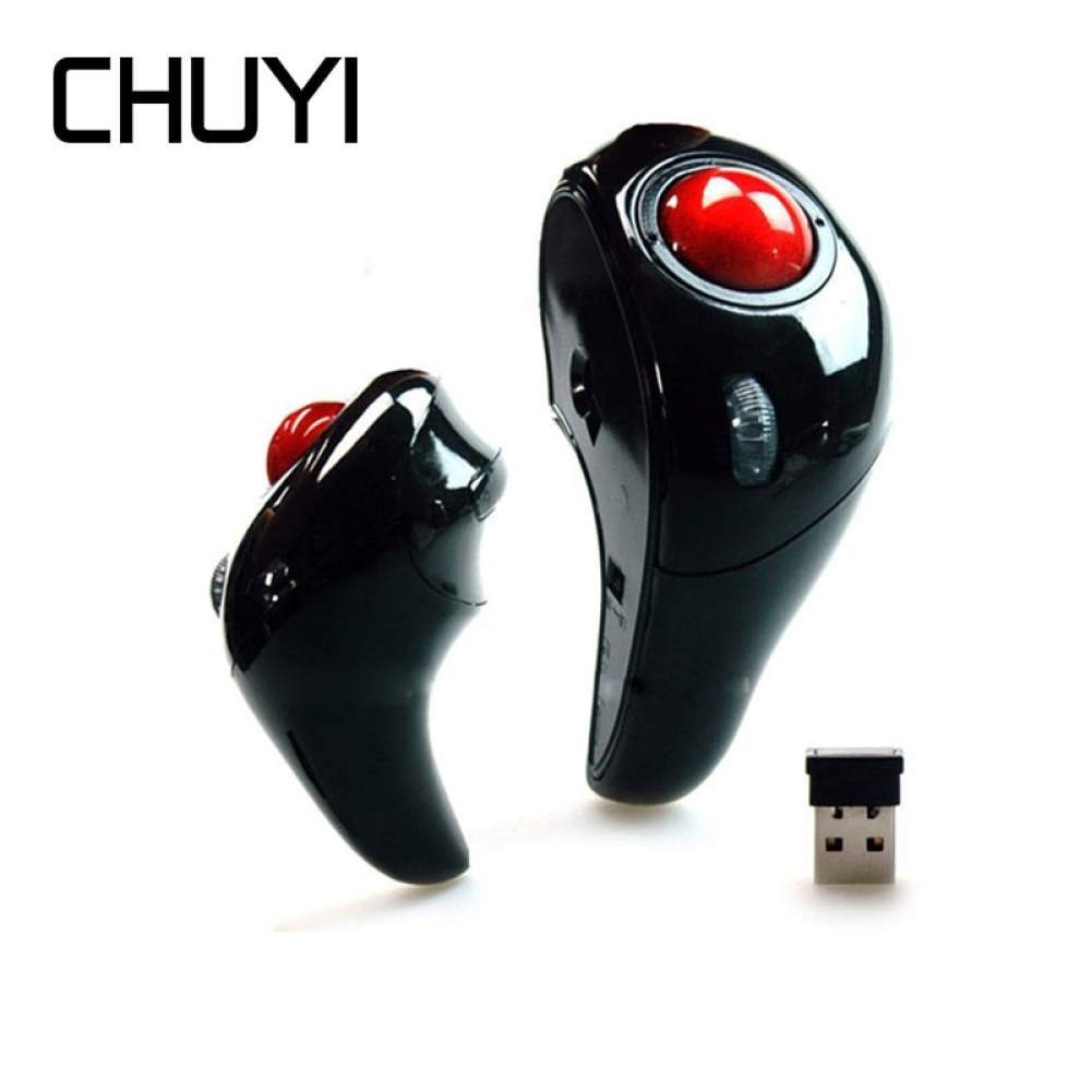 Wireless Trackball Mouse Vertical 2.4GHz Digital Thumb-Controlled Mause ...