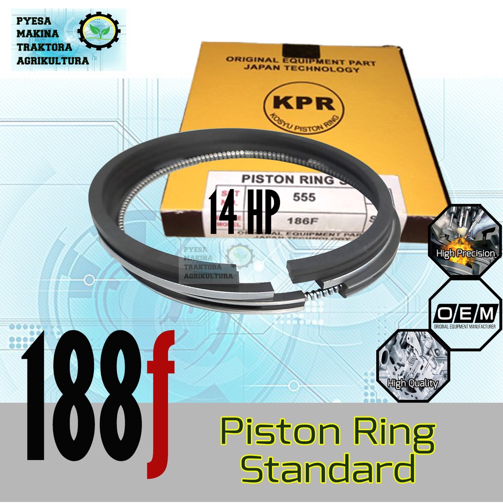 Piston Ring Standard STD 188 188f 14hp Air Cooled Diesel Engine ...