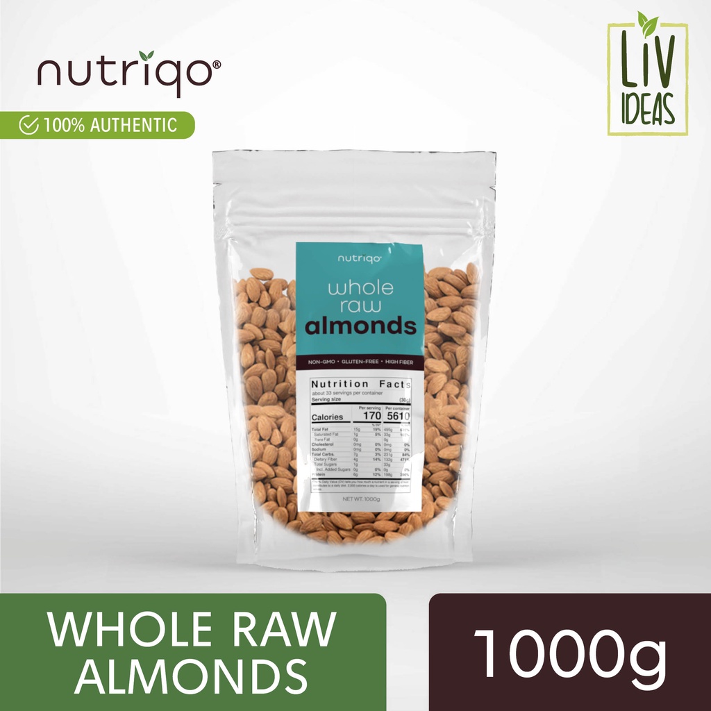 [SALE] Nutriqo Raw Whole Almonds 1000g (1kg) | Shopee Philippines