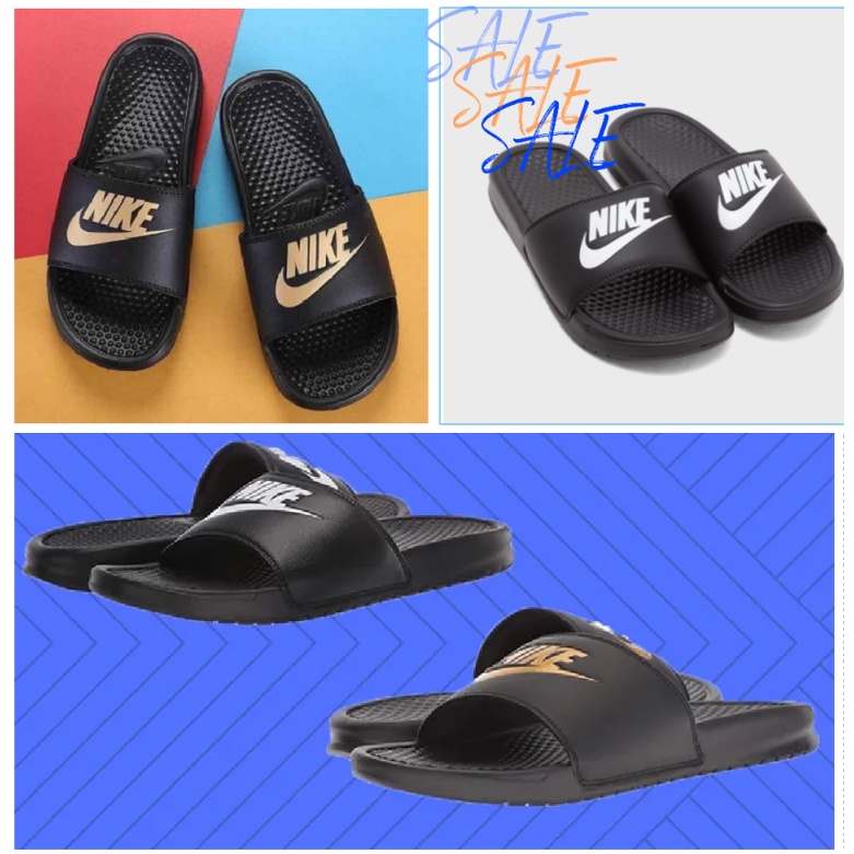 N1KE BENASSI SWOOSH black and white LOGO men's and womens classic ...