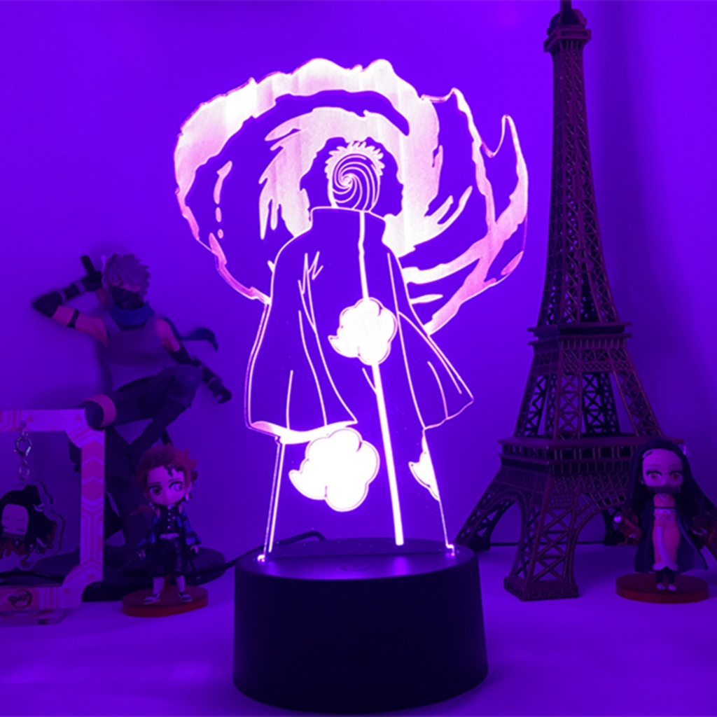 Naruto 3D Led light Uchiha Obito Figure USB Nightlight Lamp for Kid ...