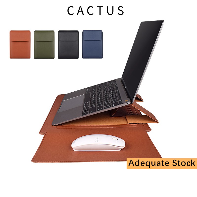 2 in 1 Laptop sleeve & Stand & mouse pad Leather Cover with holder ...