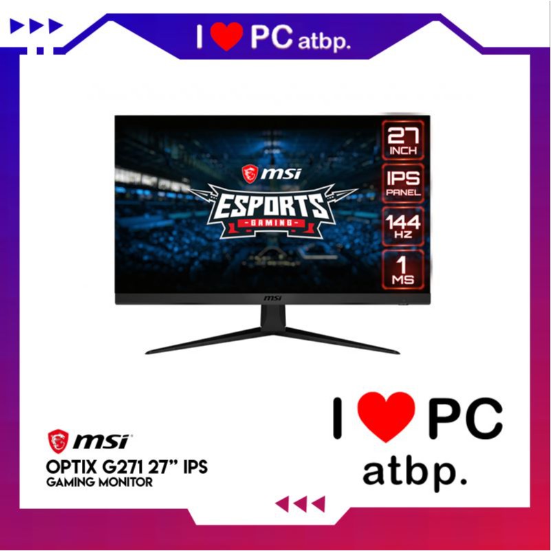 MSI Optix G271 27” IPS Gaming Monitor (144Hz, IPS, HDMI/DP, 1ms, VESA ...