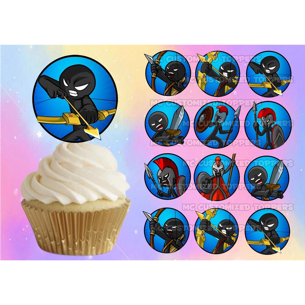 stick war legacy theme cupcake topper (12PCS) | Shopee Philippines