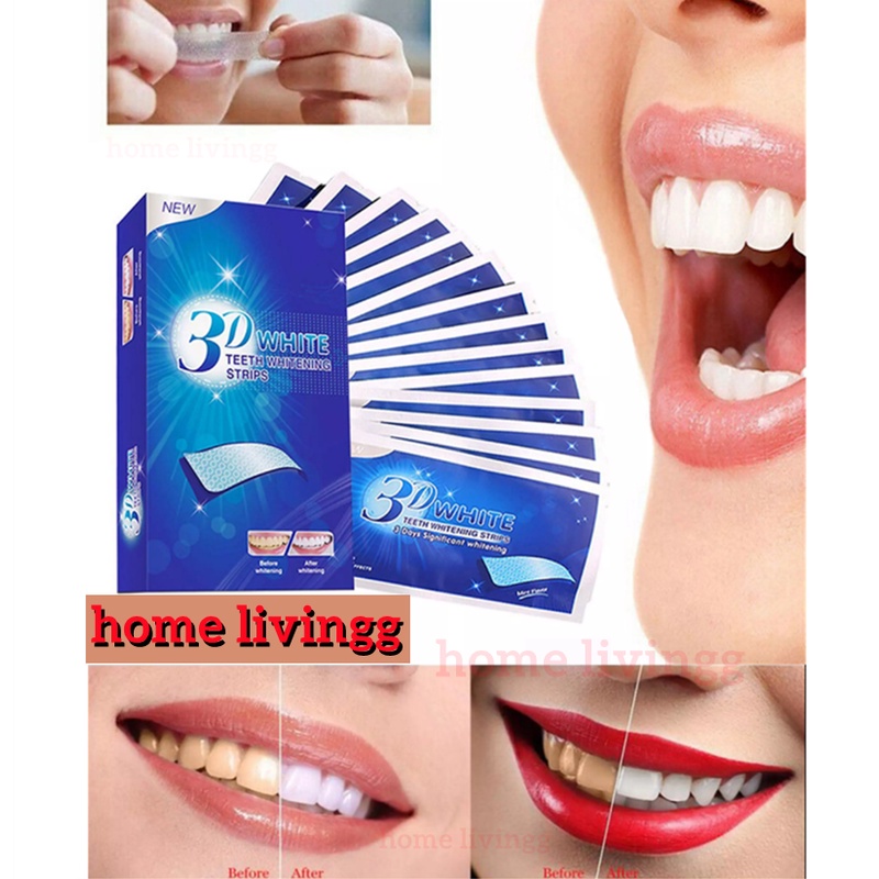 3D White Gel Teeth Whitening Strips Oral Hygiene Teeth Efficient ...