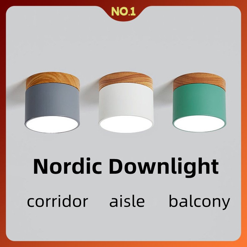Tricolor LED Downlight Macaron Downlight Nordic Corridor ceiling light ...
