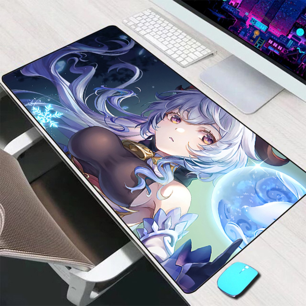 Genshin Impact Ganyu Large Gaming Accessories Mouse Keyboard Mat Desk ...