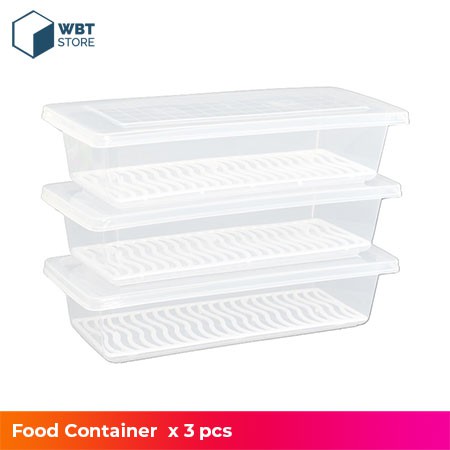 Plastic Food Storage Box / Container (3 pcs per set) | Shopee Philippines