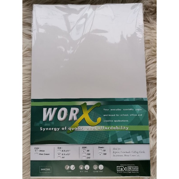 Worx Specialty Paper 200gsm/180gsm/90gsm White / Pale Cream (100 sheets ...