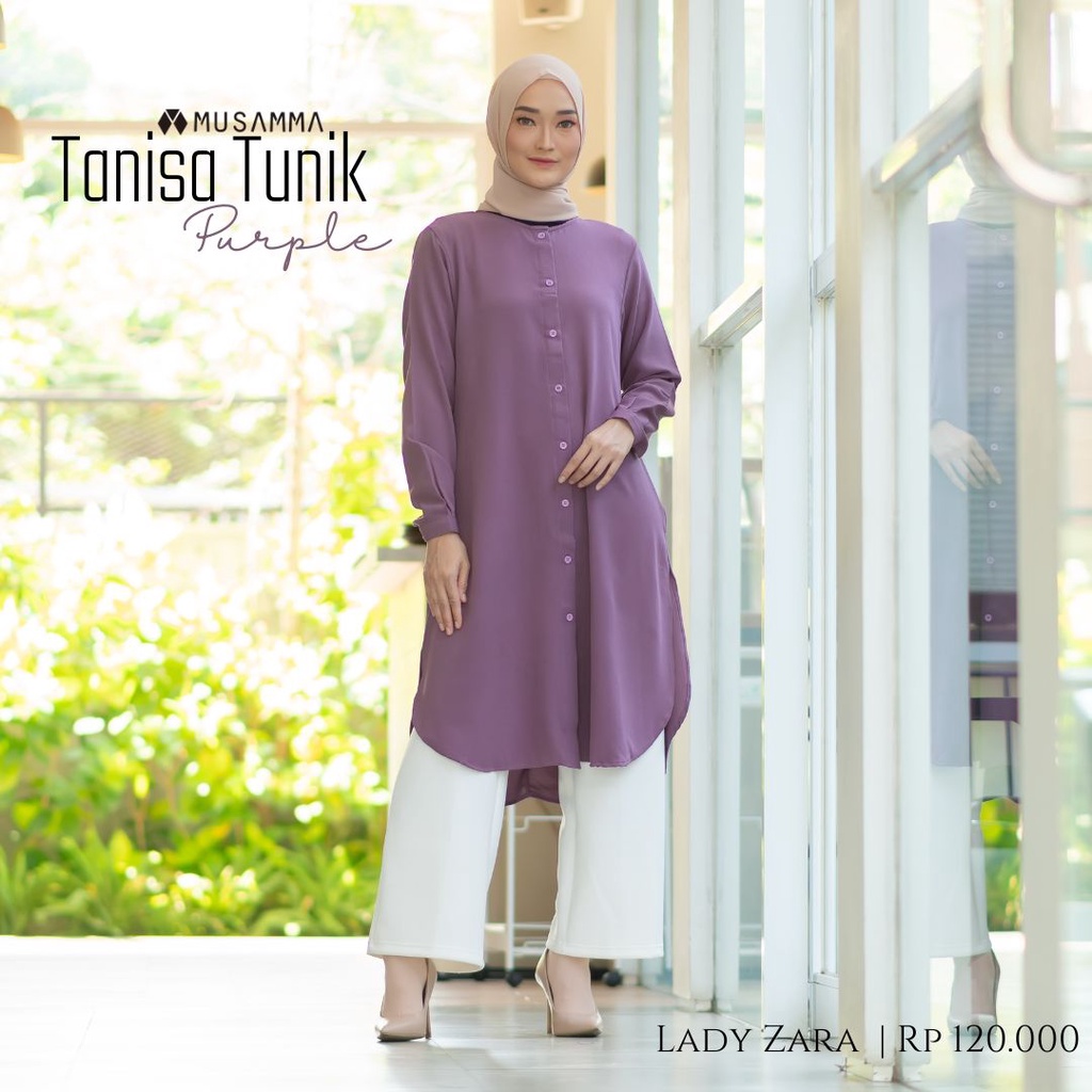 Musamma Tanisa Purple Tunic | Shopee Philippines