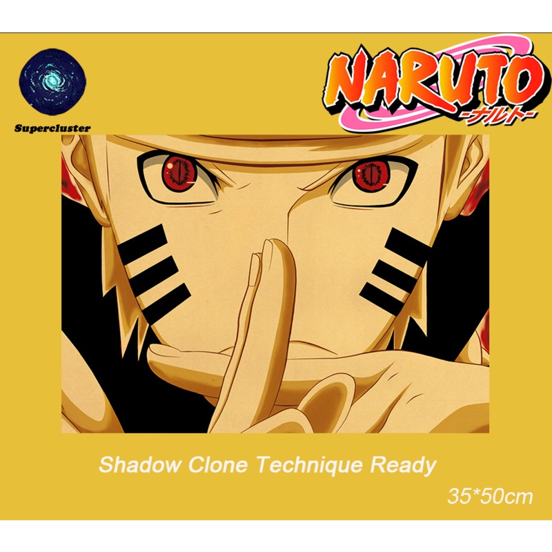 Naruto "Shadow Clone Technique Ready" kyuubi mode Anime poster Kraft ...