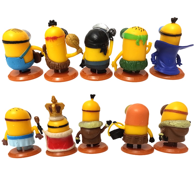 10 pieces Minions Miniature Anime Figures Despicable Me Movie Character ...