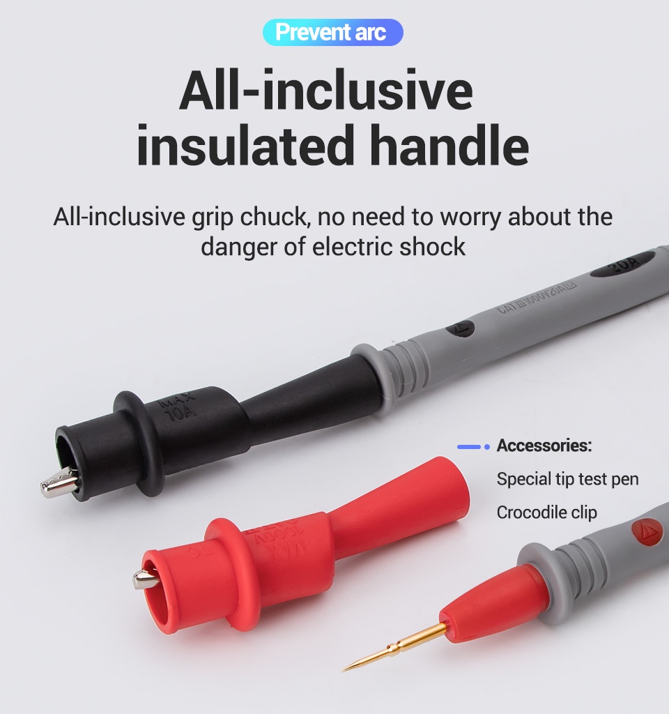 20A Gold-plated Special Tip Digital Multimeter Test Lead 1000V Slicon ...