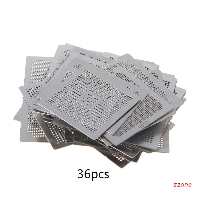 zzz 36 Pcs BGA Universal Reballing Rework Net Stencils Steel Template ...