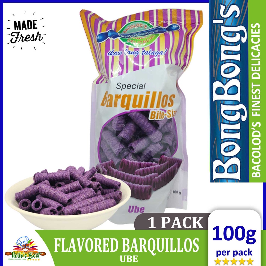 Bongbong's Barquillos Bite Size | Ube Flavor | 100 grams | Pasalubong ...