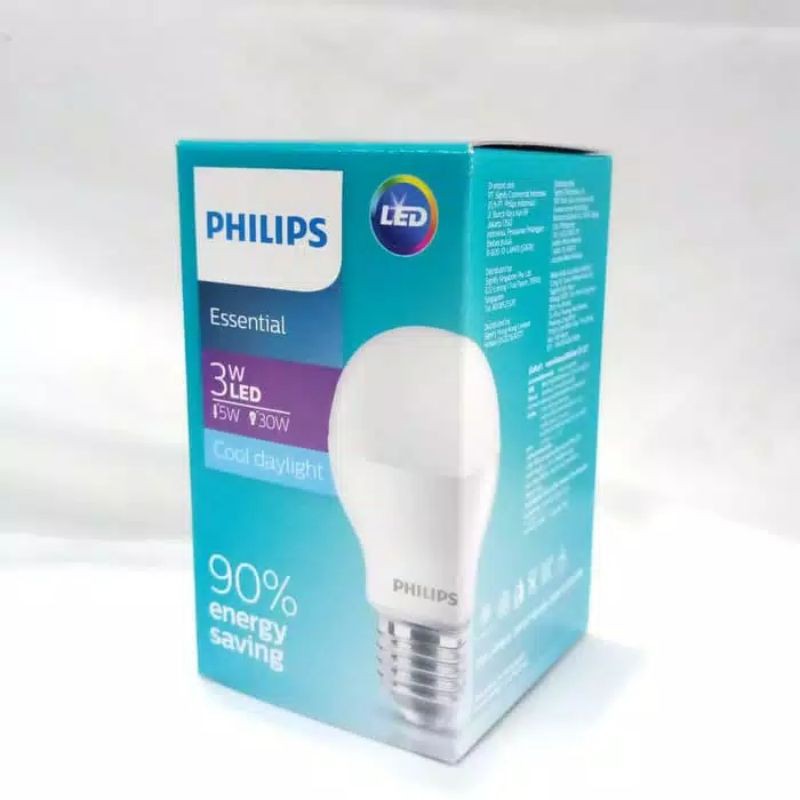 PUTIH Philips 3 Watt White Cool Daylight LED Bulb (3w 3 w 3watt ...