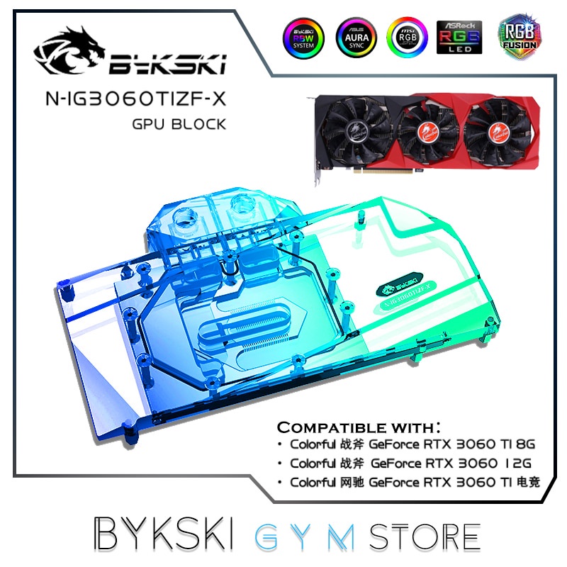Bykski GPU Water Block For Colorful Battle AX RTX 3060TI 8G Graphic ...