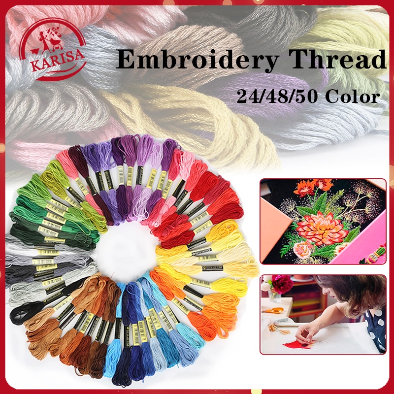 50Colors Embroidery Thread Set Cross Stitch Thread Roidery Thread Set ...