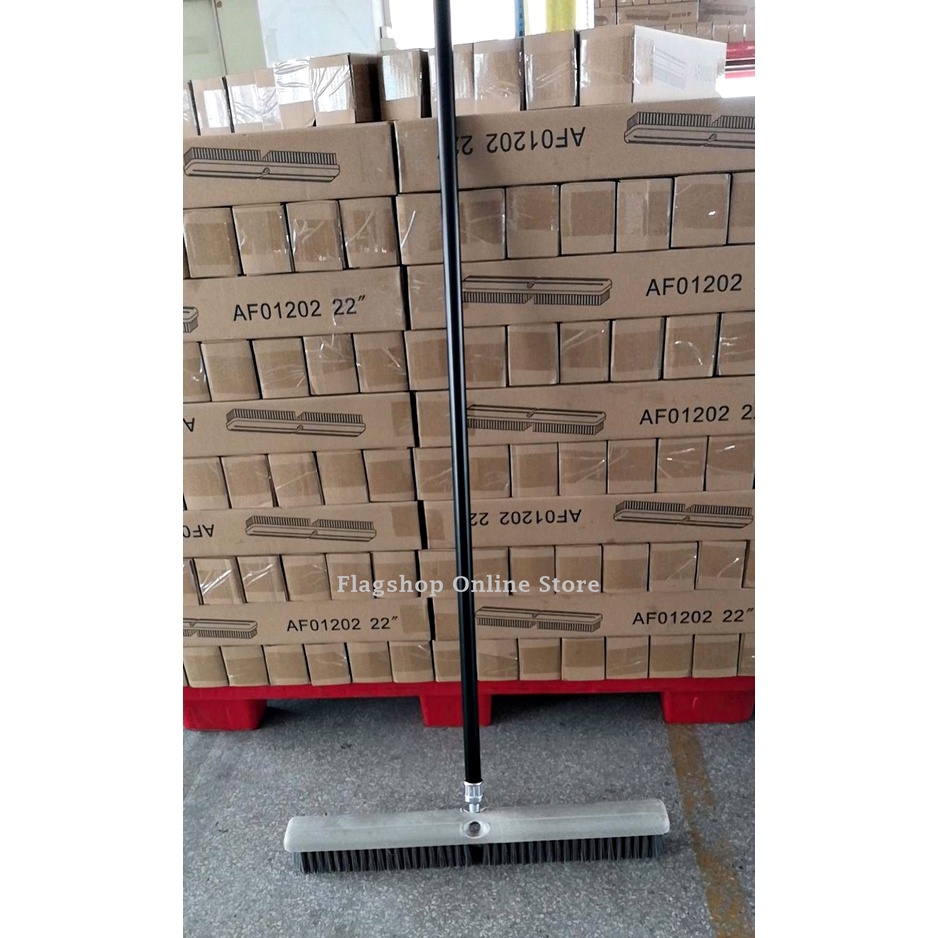 Industrial Floor Push Brush Heavy Duty Long Handle Push broom SIZE 18 ...