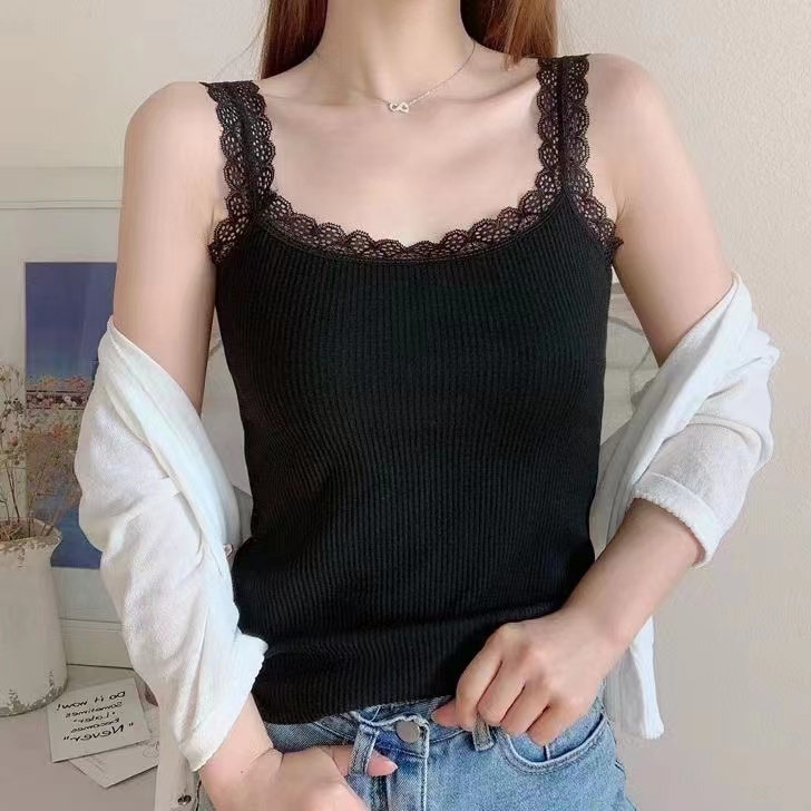 Women's Lace Knitted Spaghetti Top | Sleeveless Spaghetti Strap Tank ...