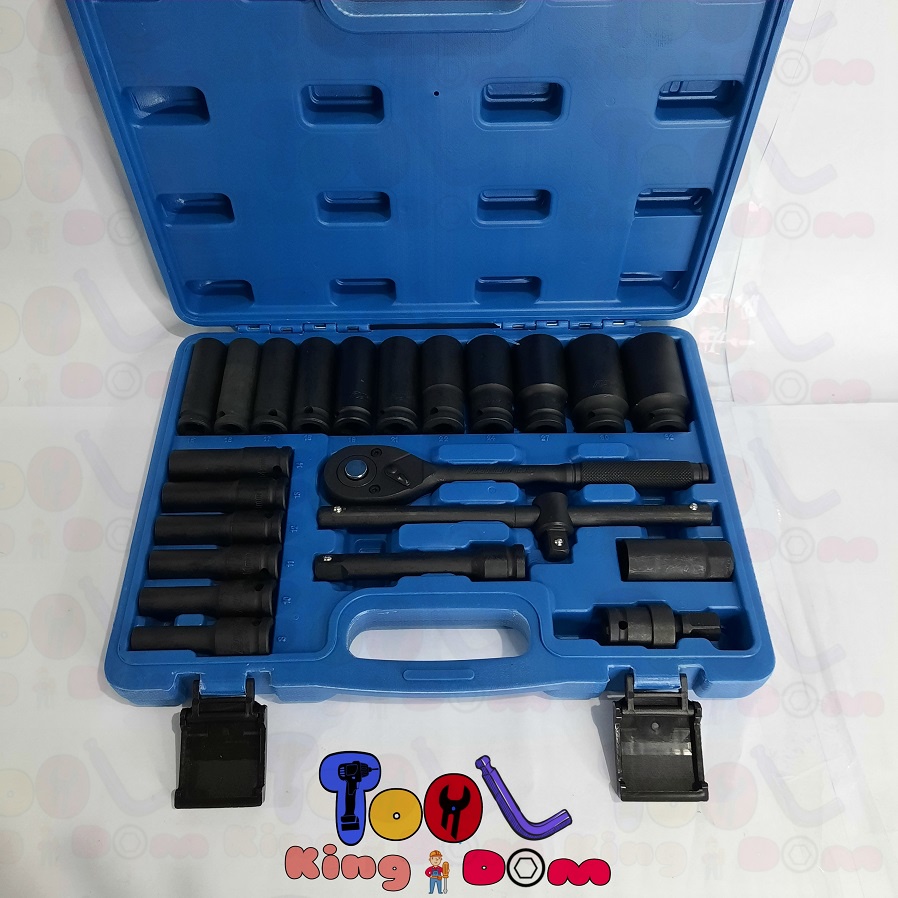 FLYMAN ORIGINAL 22 Pcs. Deep Impact Socket Wrench Set 1/2" Drive 6 ...