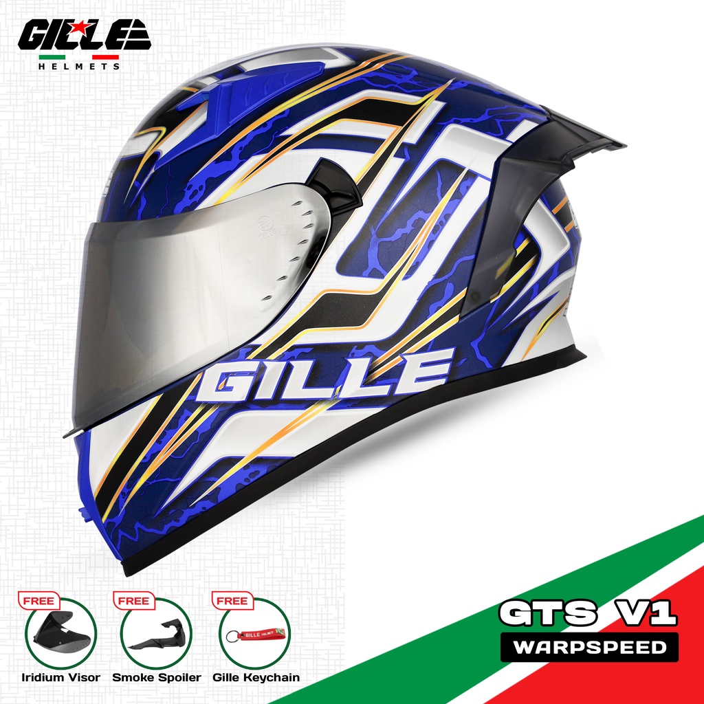 Gille Helmet 135 GTS V1 WARPSPEED Motorcycle Helmet Full Face Dual ...