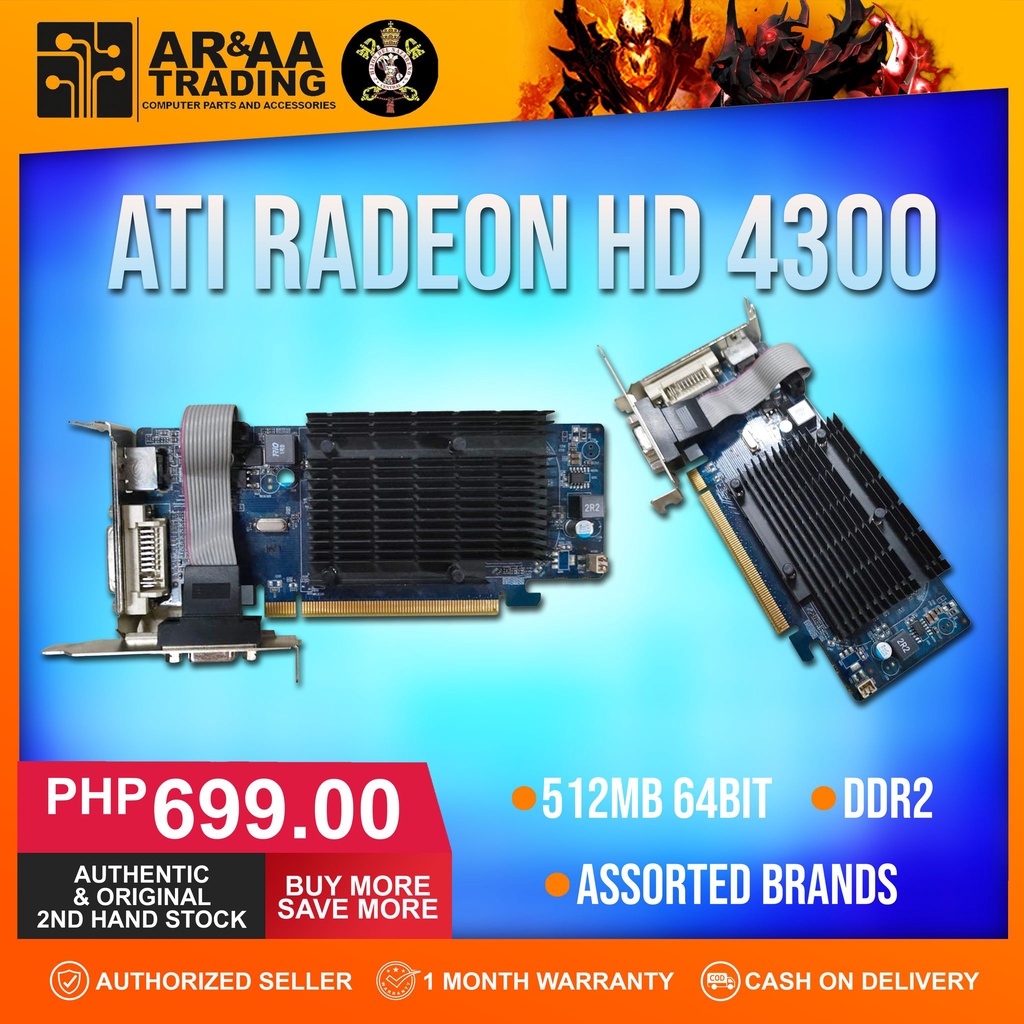 Video Card ATI Radeon 4300 Series 512mb 64bit DDR2 Assorted Brand ...