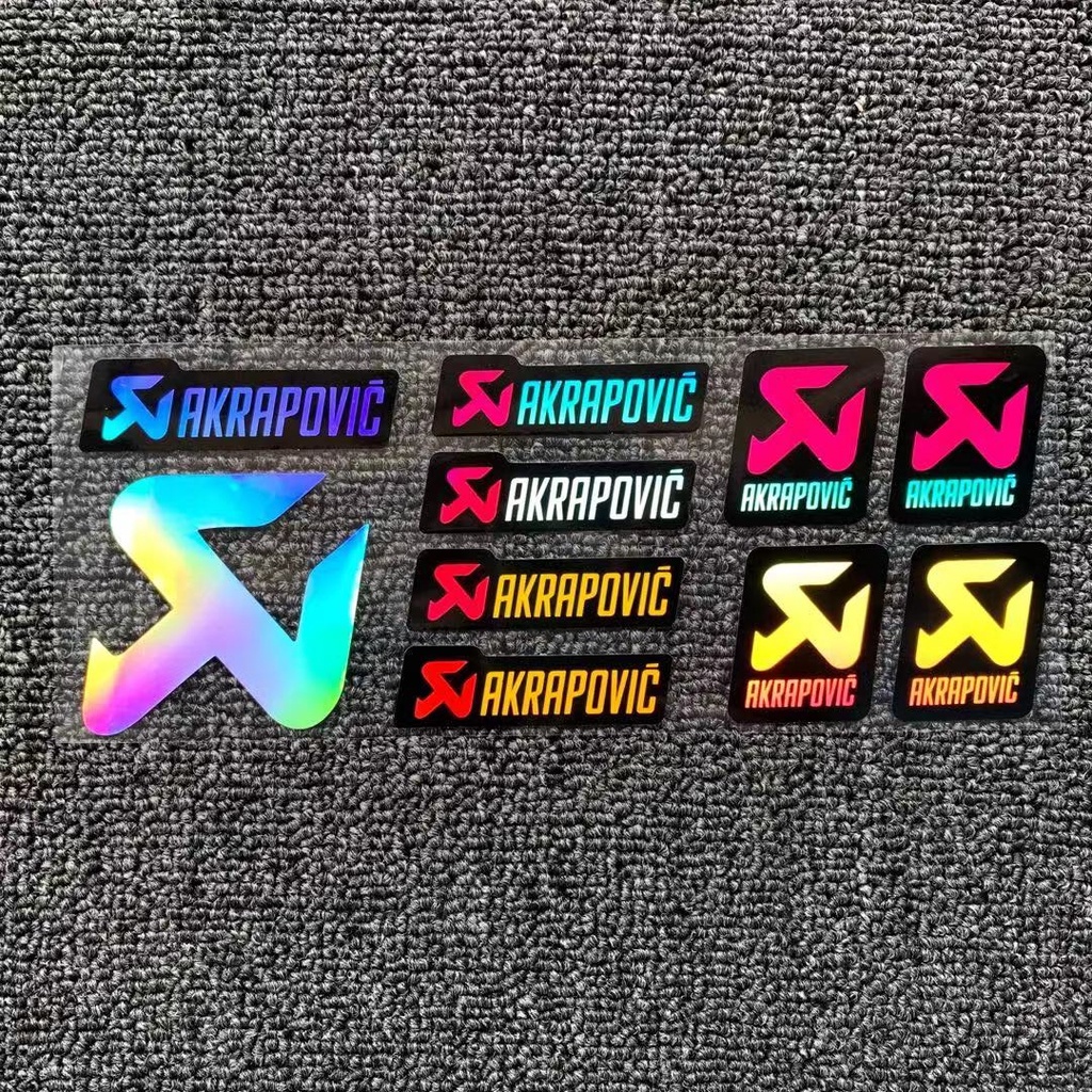 Japanese JDM AKRAPOVIC MOTUL Brembo GoPro Vinyl Holographic Sticker For Motorcycle Stickers And ...