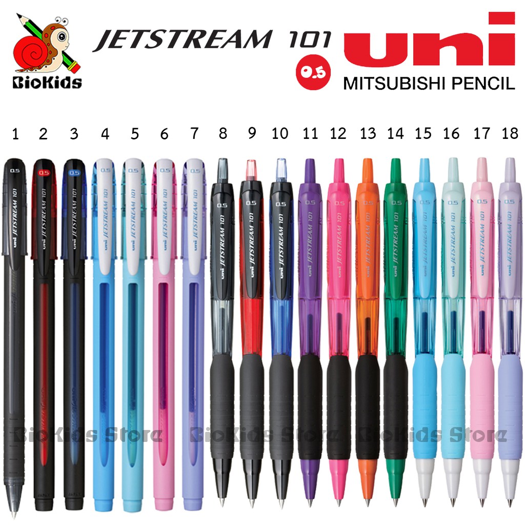 Uni Jetstream 101 0.5 I Tip Ballpoint Pen 0.5 Ink Blue Red Black ...