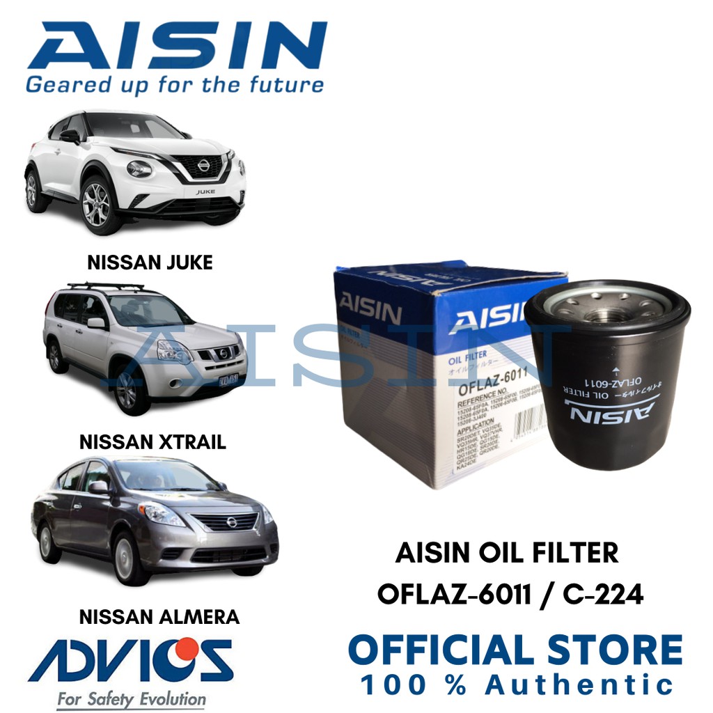AISIN Oil Filter for Nissan JUKE, Nissan XTRAIL & Nissan ALMERA (OFLAZ ...