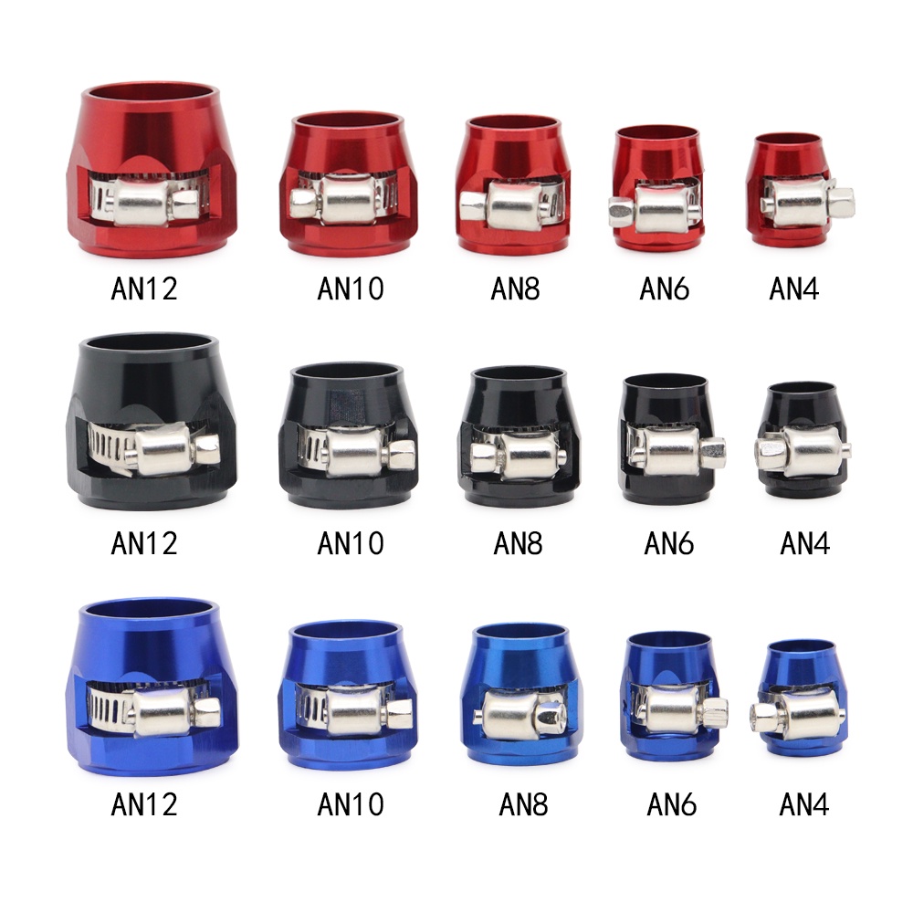 1lot=2pcs Hose Clamp 6 AN4 AN6 AN8 AN10 AN12 End Fuel Pipe Clip Oil ...