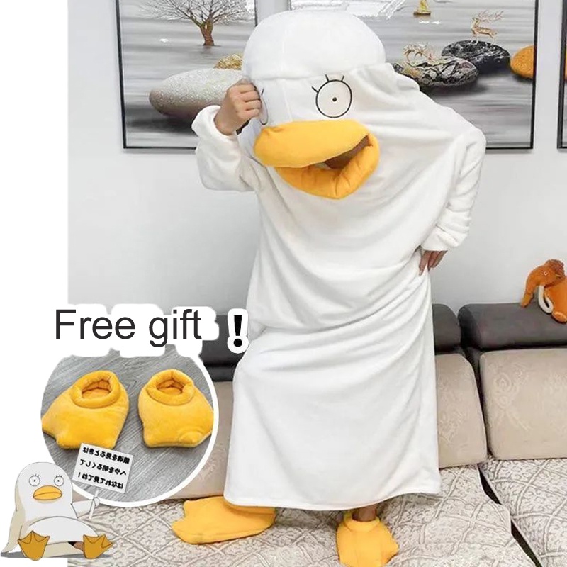 Anime Gintama Elizabeth Duck Nightgown Bathrobe Flannel Blanket Unisex ...